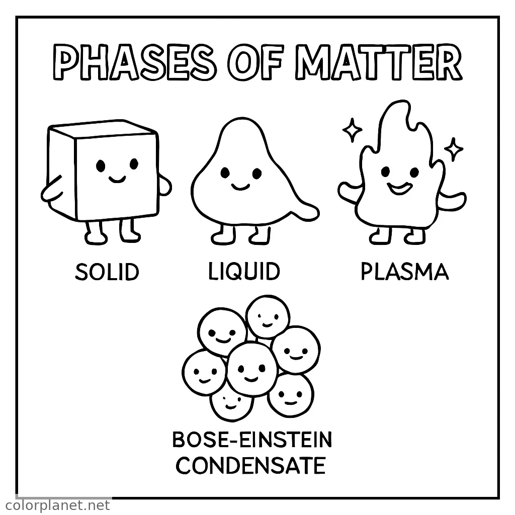 Phases of Matter Chart Coloring Page – Free Printable - ColorPlanet